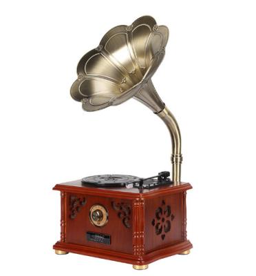 China vintage radio solid wood turntable vinyl record player gramophone player for sale