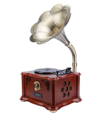 China vintage radio solid wood turntable vinyl record player gramophone player for sale
