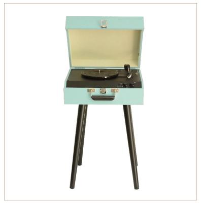 China Vertical bass 3-speed wooden vinyl turntable player with standing leg for sale