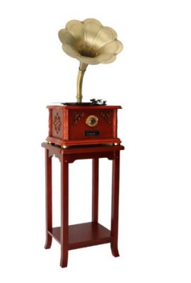 China vintage radio solid wood turntable vinyl record player gramophone player with desk for sale