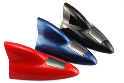 China Solar shark fin Antenna FM LED ,solar car roof with anti pileup caution light antenna,FM antenna for sale