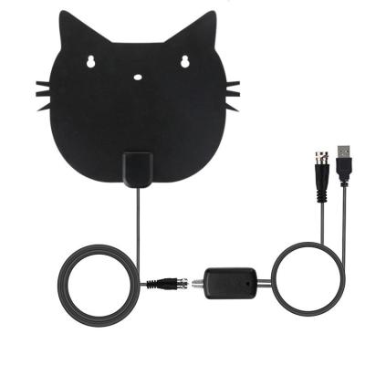 China Factory supply ATSC Lovely Cat Design indoor antenna for tv Hot sale,free tv antenna receiving rang 50 miles for sale
