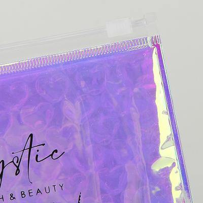 Cina Materiale a chiusura lampo olografico stampato su ordinazione del PVC della borsa per l'imballaggio dei cosmetici di Skincare in vendita