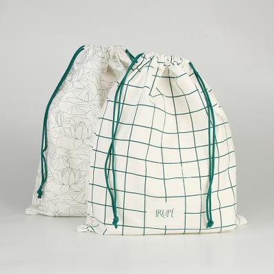 Cina Borsa di cordone su ordinazione all'ingrosso del cotone di Logo Printed Reusable Eco Friendly in vendita