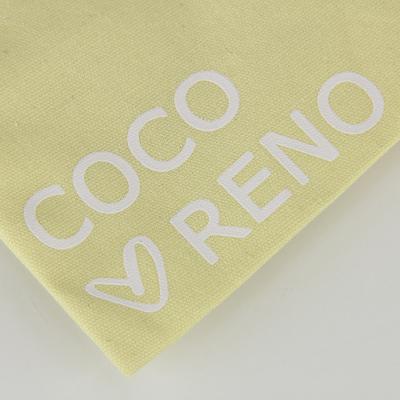 Cina Borsa di cordone promozionale della mussola di Eco di colore del limone del sacchetto organico amichevole del cotone piccola in vendita