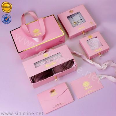 Cina scatola della stagnola di oro di 40cm che stampa le piccole scatole di cartone rosa di 1800gsm Greyboard in vendita