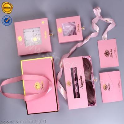 Cina scatola della stagnola di oro di 40cm che stampa le piccole scatole di cartone rosa di 1800gsm Greyboard in vendita