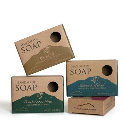 Cina Contenitore pieghevole amichevole di carta kraft di sapone di eco biodegradabile su ordinazione dei contenitori in vendita