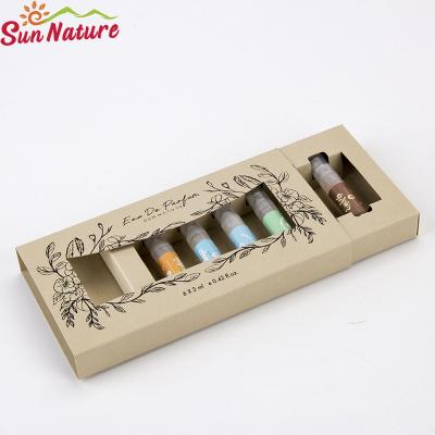 China Perfume el probador del paquete del rodillo 2ml del aceite que Kraft perfuma las cajas con la ventana en venta