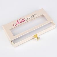 China Custom Logo Luxury Cosmetics Press On Nails Packaging Boxes With PVC Window for sale