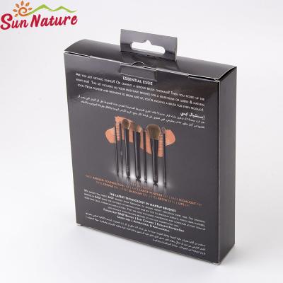 Cina Contenitori di carta su ordinazione d'imballaggio dell'oro di Logo Print Design Color 350gram della scatola con la finestra per la spazzola di trucco in vendita