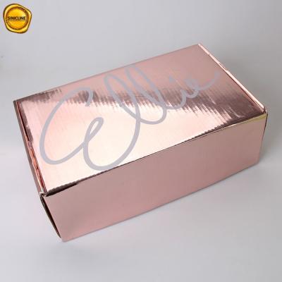 Cina Rose Gold Corrugated Shipping Box stampata su ordinazione per i cosmetici in vendita