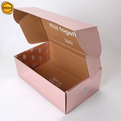 Cina Rose Gold Corrugated Shipping Box stampata su ordinazione per i cosmetici in vendita