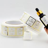 China 42mm Recycled Plastic Bottle Plastic Sticker Label Glossy White Rectangular for sale