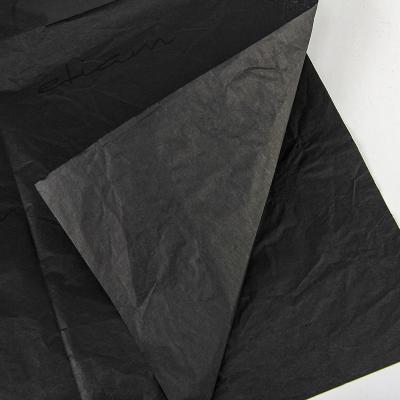 Cina Commercio elettronico su ordinazione di logo che imballa la carta da imballaggio del tessuto nero del regalo in vendita