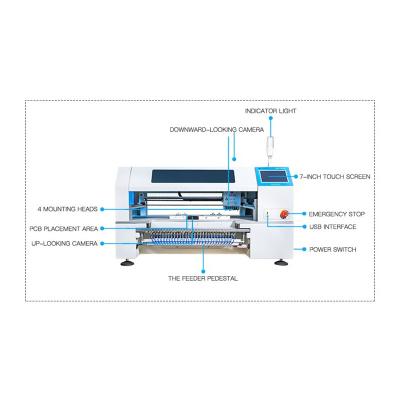 Cina Yamaha Pneumatic Feeder Chip Mounting 4 Heads Machine SMD SMT LED Pick And Place Machine in vendita