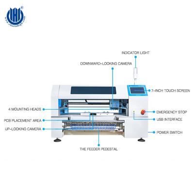 中国 最適のマウント速度 8000cph PCBピック&プレイスマシン 4つのマウントヘッド 販売のため