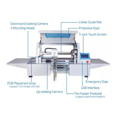 Cina CHM-T510LP4 LED Light PCB Pick And Place Machine 4 Head Desktop Benchtop SMT con visione in vendita