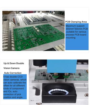 中国 2 PCBの生産ラインのための頭部デスクトップの電気SMTの一突きそして場所機械 販売のため
