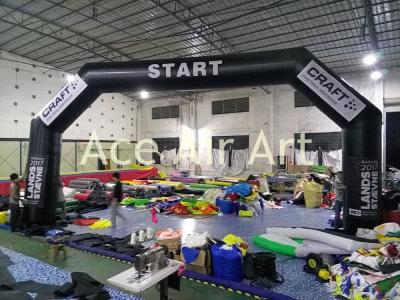 China Custom Thicken Polyester Angle Black Inflatable Sport Gantry Inflatable START line with removable logo for sale