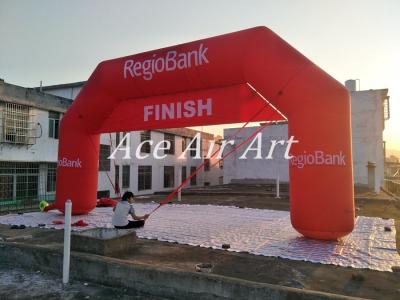 China giant advertising  inflatable regio bank arch with 2 changable banner of START FINISH  for neterlands for sale for sale