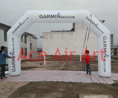 China beautiful 6m x 3.3 m white inflatable sports arch for malta come with air blower for sale