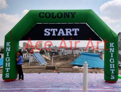 China 20 ft Free Air Blower Deep Green and Black Inflatable START LINE/FINISH LINE With Outstanding LOGO on for sale