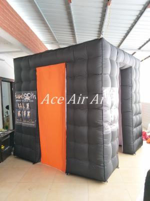 China new design advertising Black inflatable photo booth with logo 2.4m x2.4m x 2.4m for sale
