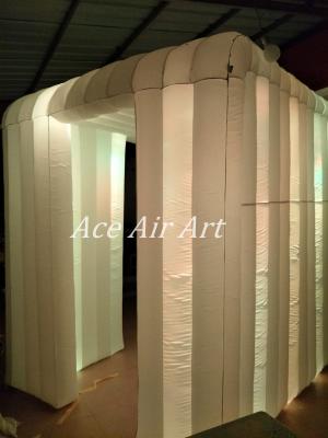 China Ace Air Art  new style white fabric  led lighting inflatable photo booth enclosure  with logo to USA for sale