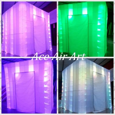 China Ace Air Art  new style white fabric  led lighting giggles and laugh  inflatable photo booth for USA for sale