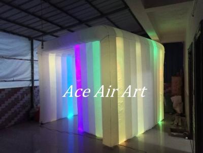 China 3mL*3mW*2.5mH Colorful Led Inflatable Photo Booth Cube tent/Inflatable Cabin for Sale add fun to your event for sale