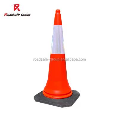 PE 도로 포장 고속도로 콘 교통 검은 기본 높이 건설 콘 100cm