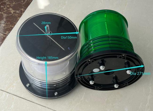 Multiple marine lights in harbor