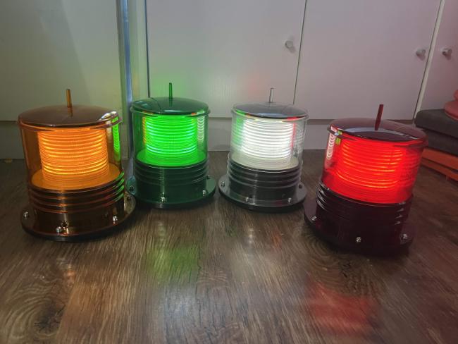 Solar marine light on watercraft