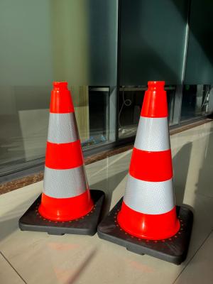 China 500mm Highways Signal Flexible Traffic Barriers PVC Road Cones Australian Traffic Cones with Reflective for sale