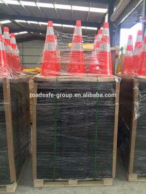China Highly Flexible And Durable Orange Top Reflective Foam PVC Traffic Cones for sale