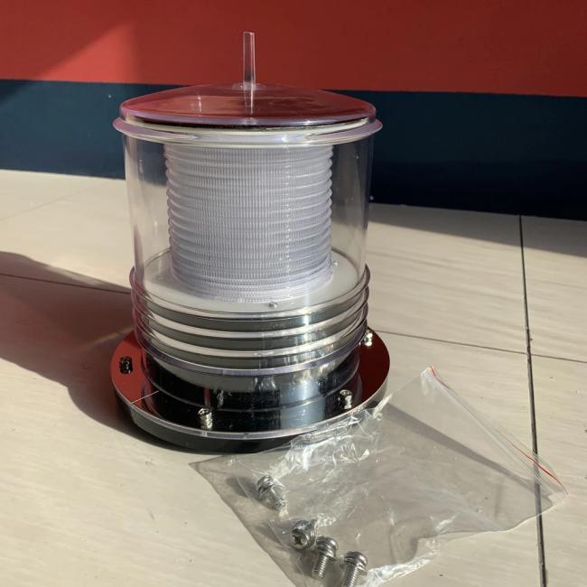 Solar marine light installed on dock