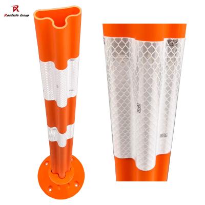 중국 선명한 경고 및 안내를 위한 반사 필름이 있는 유연하고 내구성이 뛰어난 빨간색 스프링 포스트 90cm 판매용