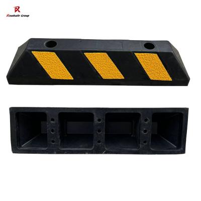 China Yellow Black Rubber Wheel Stopper Parking Car Stops for sale