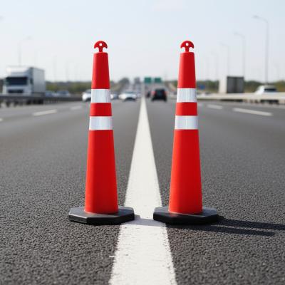 China 110cm Height Reflective PE Traffic Cone for Road Safety Bollard and Delineator Post for sale