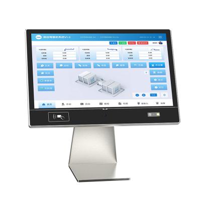China 15.6 Inch Fanless HMI Embedded Industrial Panel PC All Capacitive Touch MES System RFID Reader One Industrial Computer Accessory for sale