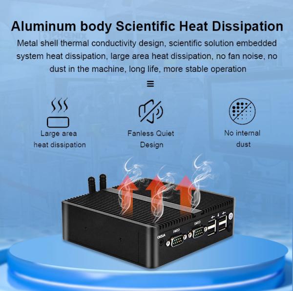 Quality Industrial Mini PC with 8USB 2* DDR4 2LAN HD510 6COM Controls Intel Core Quad for sale