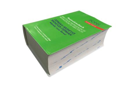 Cina Inglese su ordinazione della copertura molle/Franch/servizi di stampa professionali dizionario tedesco/spagnolo in vendita