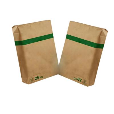 China Food Grade 3layer Pasted Valve Multiwall Paper Bags 25kg Flexo Printed for sale