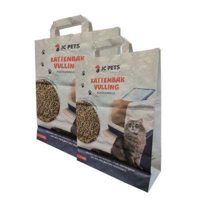 China Open Mouth Kraft Paper Bags For Cat Litter Packaging for sale