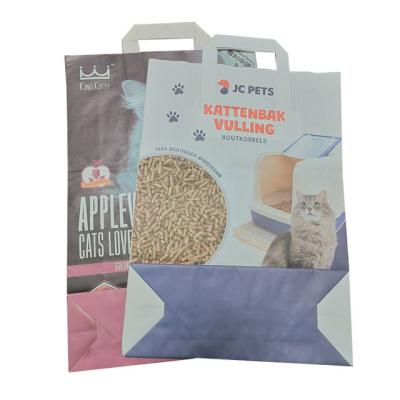 China Biodegradable Multilayer Kraft Paper Bags 5kg Tofu Cat Litter Packaging Bag for sale