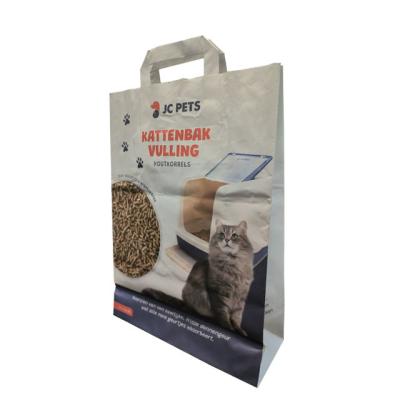 Cina Unga strato di Cat Litter Biodegradable Kraft Bag del carbone di carta il doppio con la maniglia in vendita