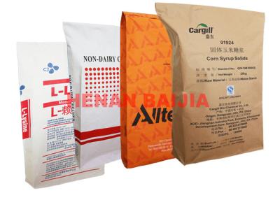 Cina 7 sacchi di carta di stampa 65g-130g/M2 facilmente apribile a prova d'umidità di Multiwall Kraft di colore in vendita