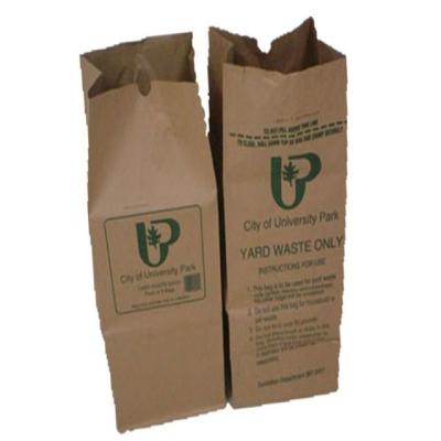 China Recyclable Eco Friendly Lawn Paper Bags For Garden Collecting for sale