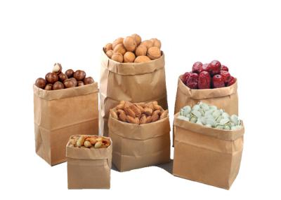 China Flat Brown Kraft Heat Seal Bags  Customized Size Food Grade Delicate Flexo Print for sale